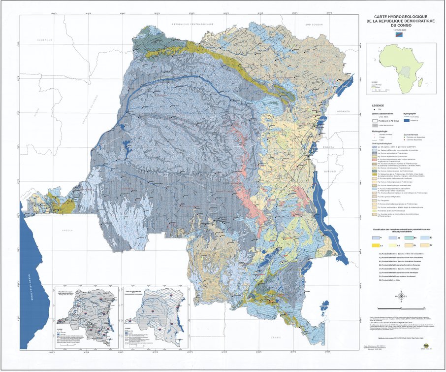La Carte Hydrographique De La RDC Avec Ses 26 Provinces